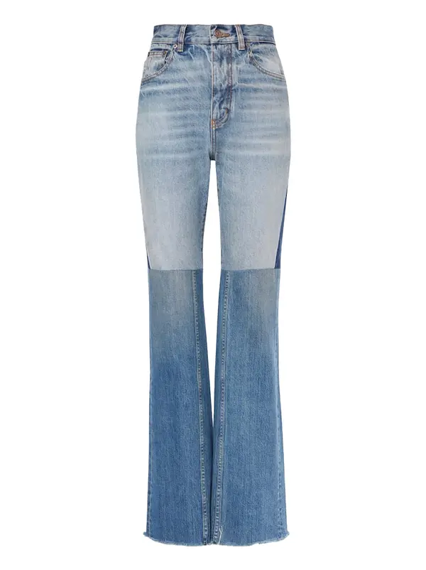 Chloé Patchwork Flared Jeans - Blue