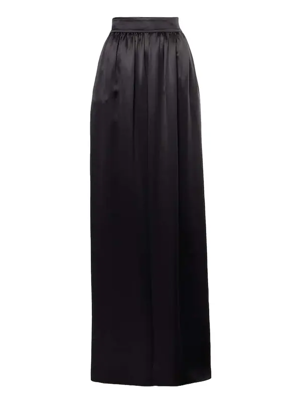 Dolce & Gabbana Silk Satin Maxi Skirt - Black