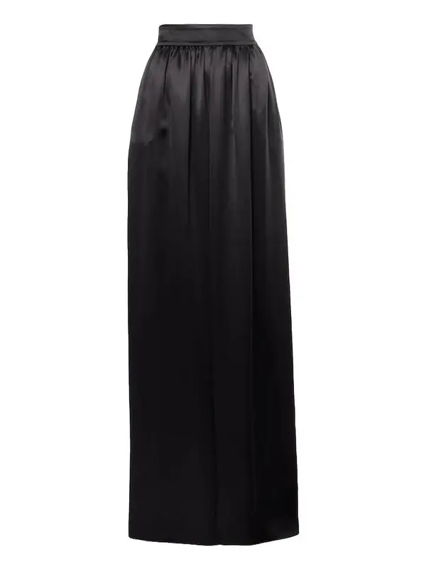 Dolce & Gabbana Silk Satin Maxi Skirt - Black