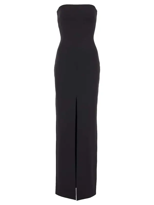 Solace London Bysha Strapless Crepe Maxi Dress - Black