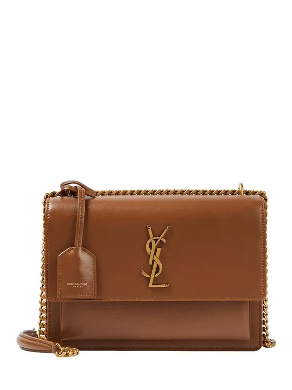 Saint Laurent Sunset Medium Leather Shoulder Bag - Brown