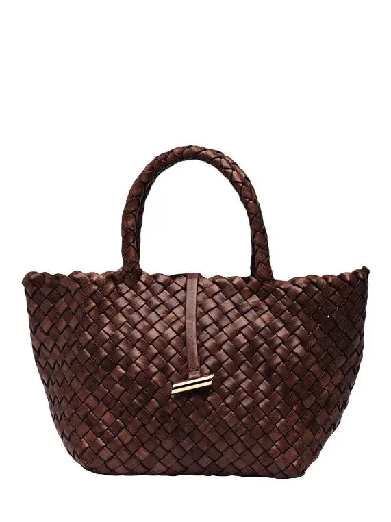LIFFNER Leather Mini Basket Bag - Brown
