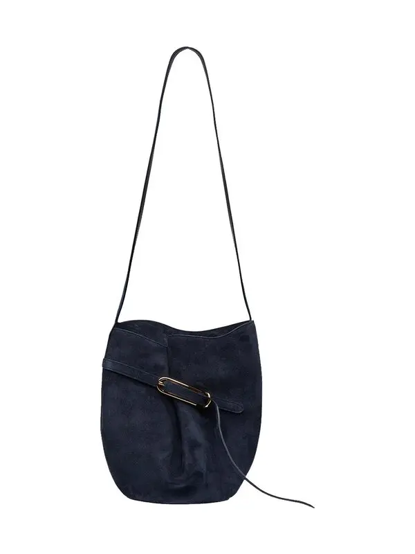 LIFFNER Belted Bucket Bag - Navy
