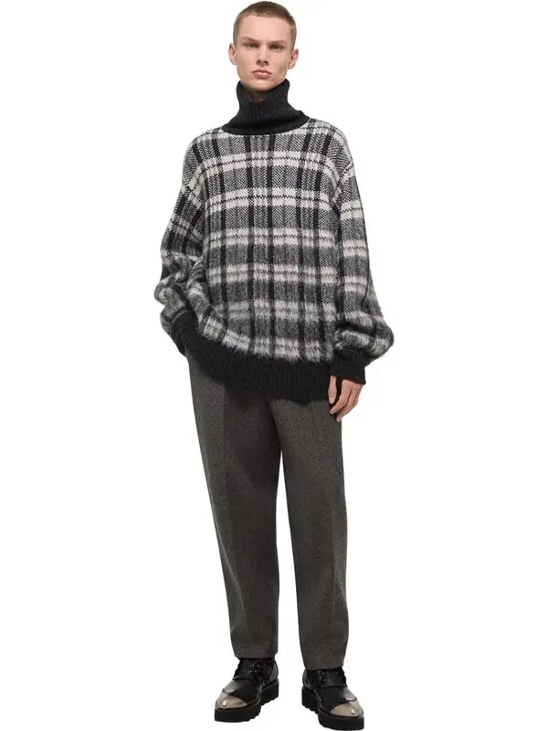 Helmut Lang Brushed Turtleneck Sweater - Medium Black Check
