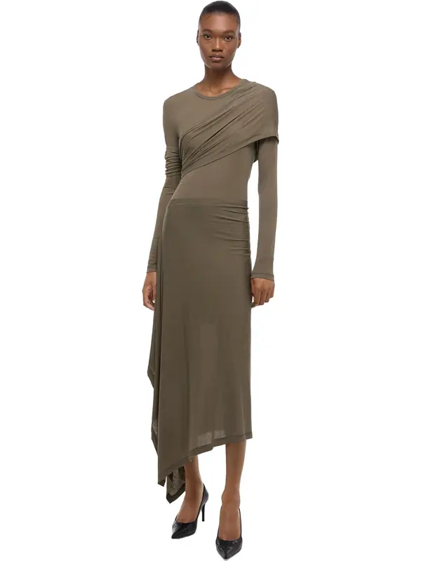 Helmut Lang Protection Long-sleeved Dress - Olive