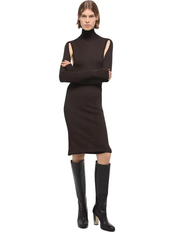Helmut Lang Air Turtleneck Sweater Dress - Espresso