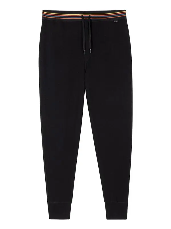Paul Smith Artist Rib Stripe Joggers - Black
