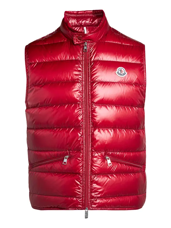 Moncler Gui Longue Saison Down Vest - Red