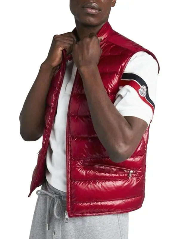 Moncler Gui Longue Saison Down Vest - Red