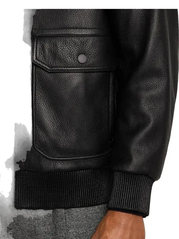 Brioni Soft Grained Deerskin Bomber Jacket - Black