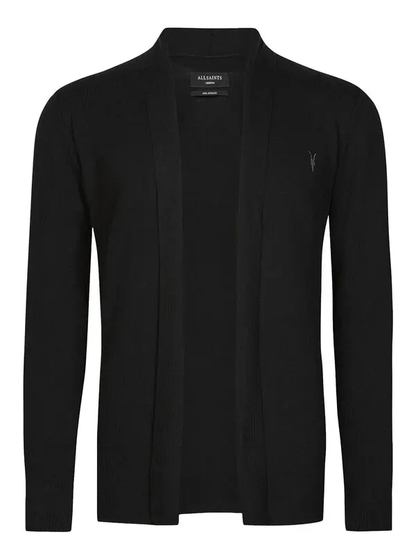 ALLSAINTS Merino Wool Mode Cardigan - Black