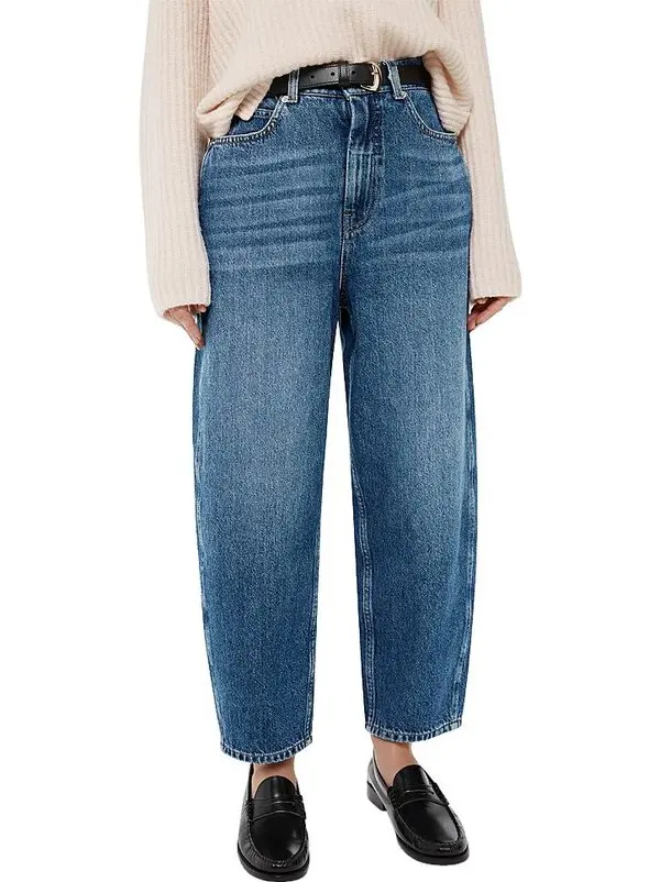Whistles Petite High-rise Barrel Leg Jeans - Denim
