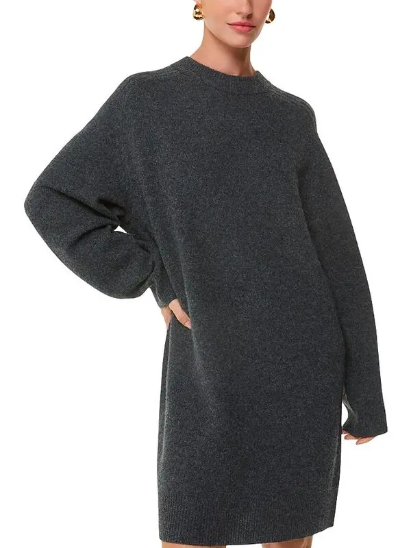 Whistles Ava Wool Sweater Dress - Grey