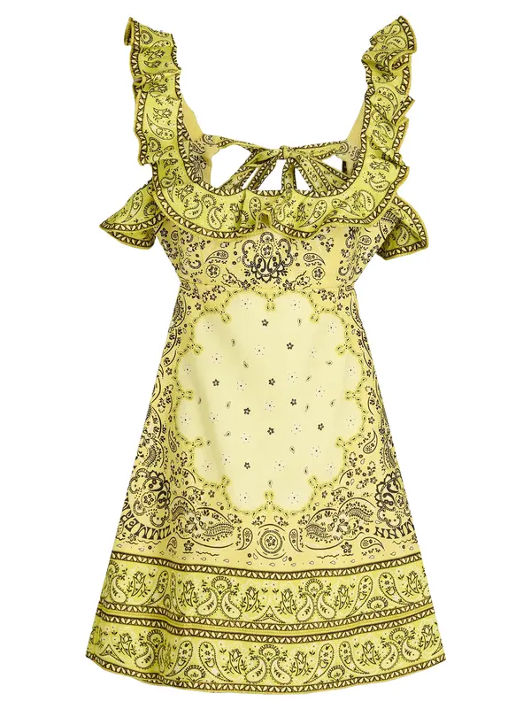 Zimmermann Paisley-print Mini Dress - Yellow