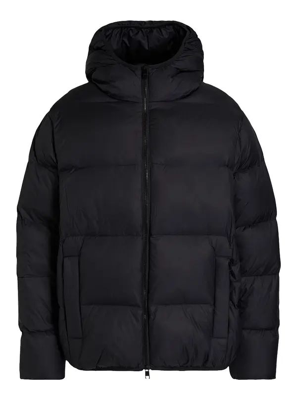 MSGM Quilted Shell Hooded Down Jacket - Black