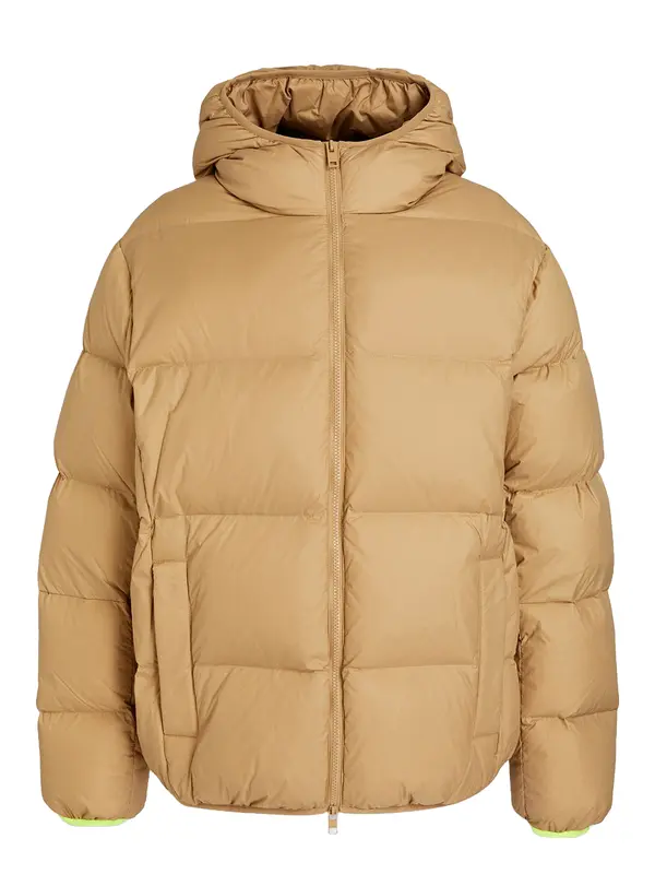 MSGM Quilted Shell Hooded Down Jacket - Sand