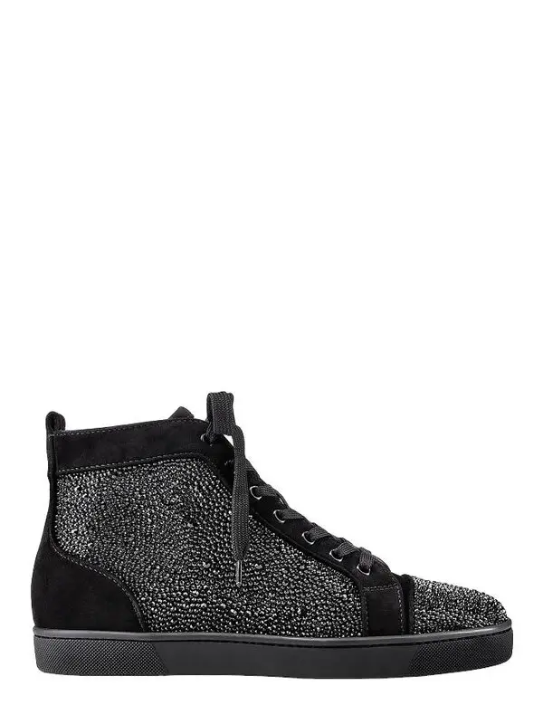 CHRISTIAN LOUBOUTIN Louis Strass High-top Sneakers - Black