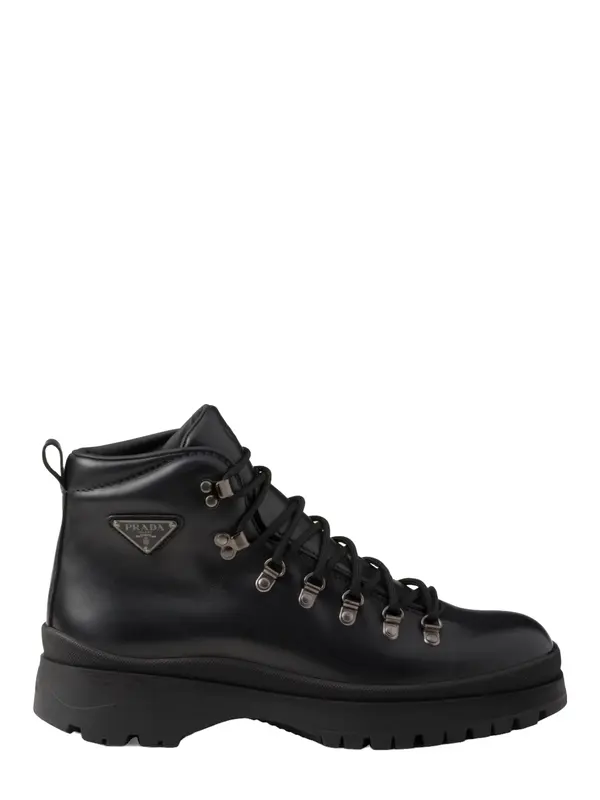 Prada Brixxen Leather Boots - Black