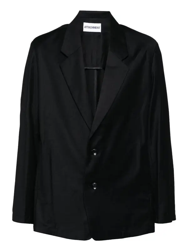 Attachment Single-breasted Blazer - Black
