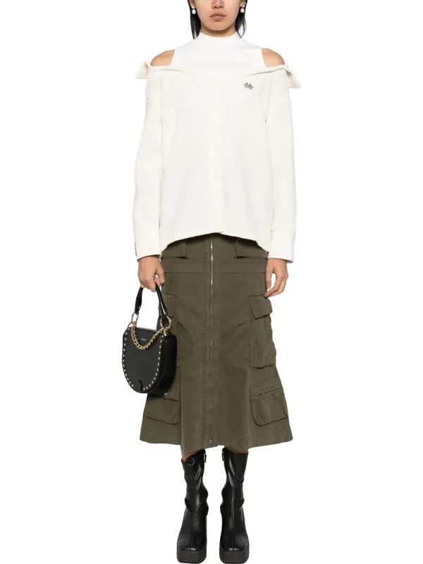 MUSIUM DIV. Layered Open-shoulder Top - Neutrals