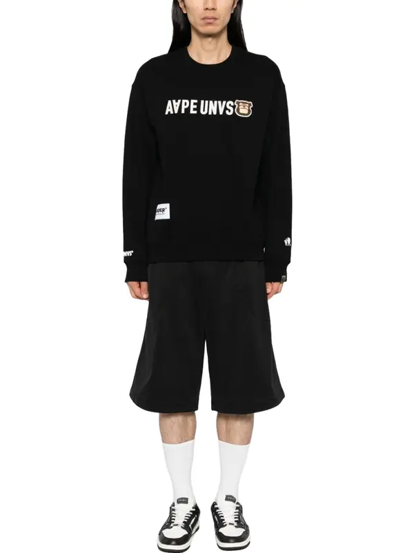 AAPE BY *A BATHING APE Logo Sweatshirt - Black
