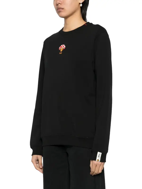 A BATHING APE Baby Milo® Store * Graphic Print Crewneck Sweatshirt - Black