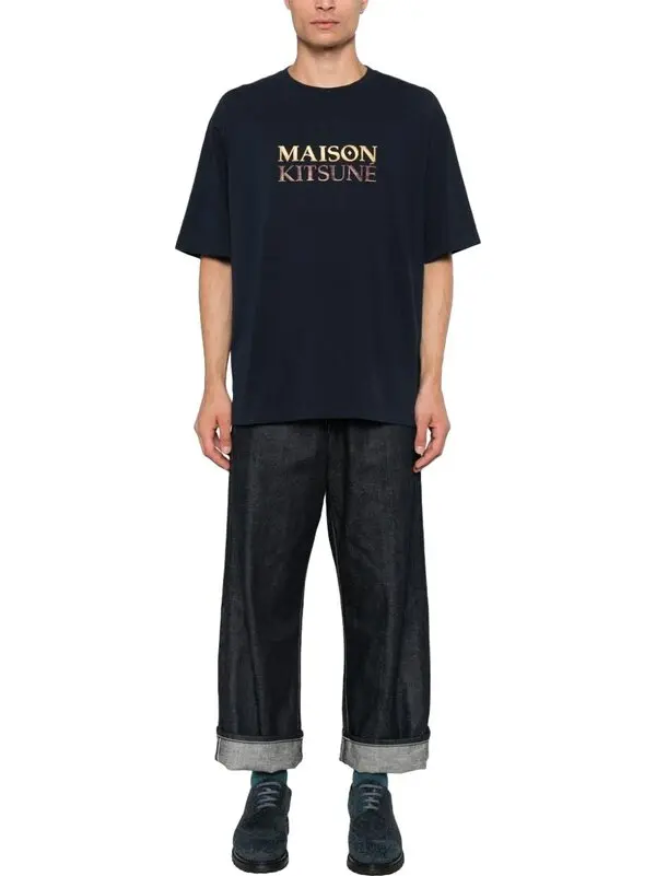 Maison Kitsuné Gradient-logo T-shirt - Blue