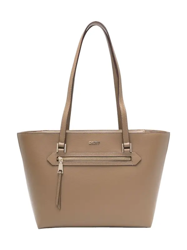 Dkny Logo-lettering Tote Bag - Neutrals