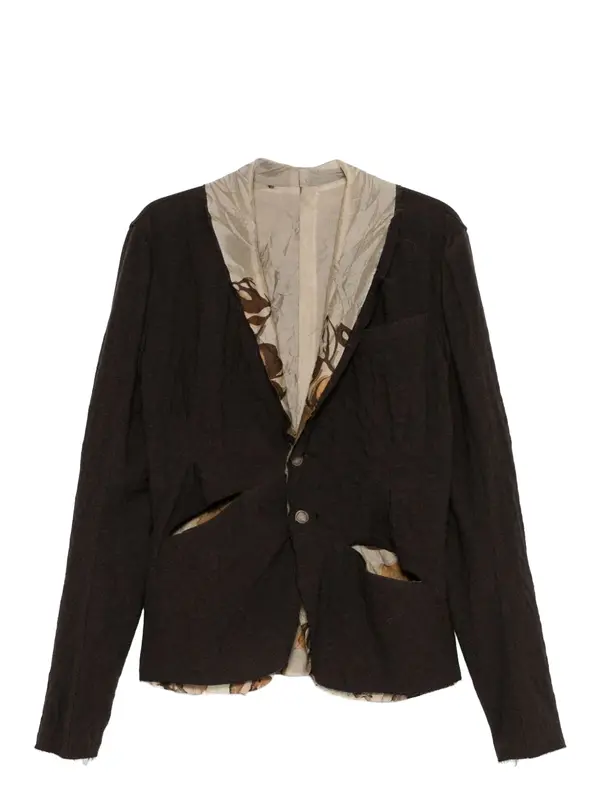CHIAHUNG SU Contrasting-trim Blazer - Brown