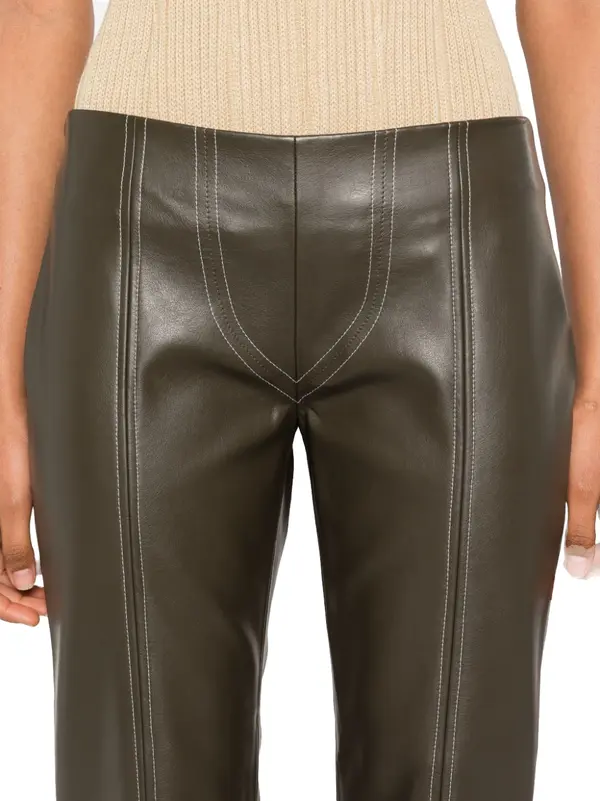 ELENA VELEZ Flared Faux Leather Trousers - Grey