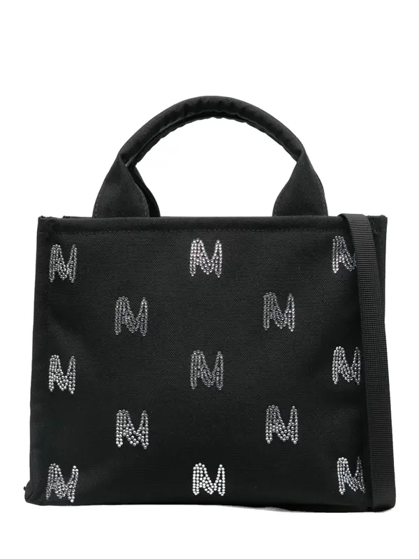 MSGM Crystal-embellished Logo Tote Bag - Black