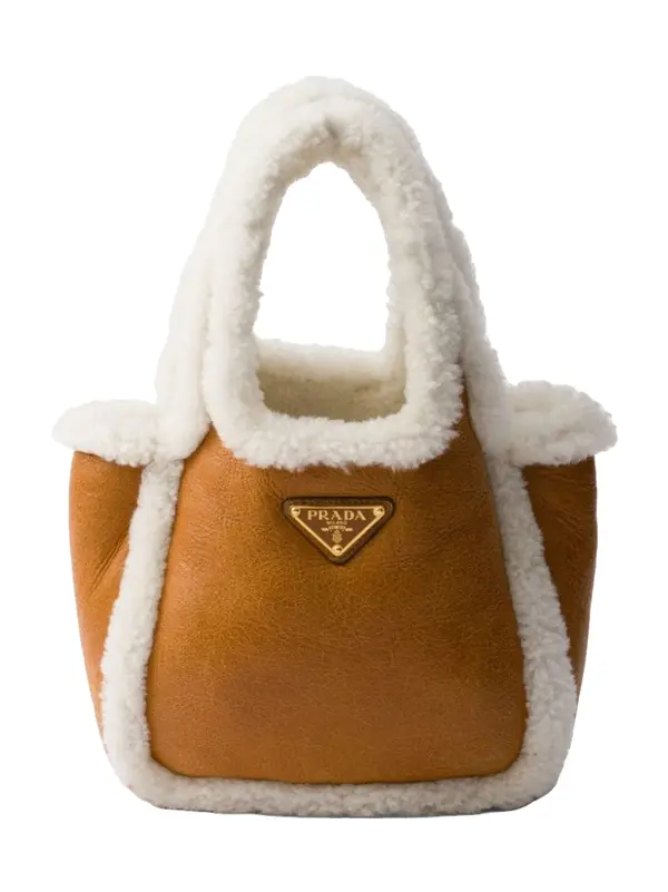 Prada Shearling Mini Bag - Brown