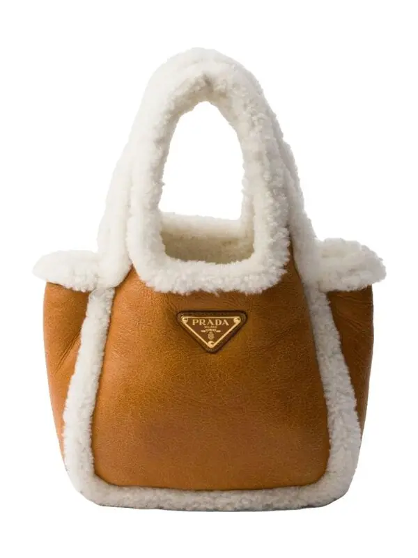 Prada Shearling Mini Bag - Brown