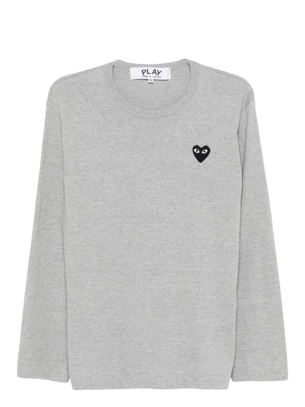 Play Comme Des Garcon Heart-patch T-shirt - Grey