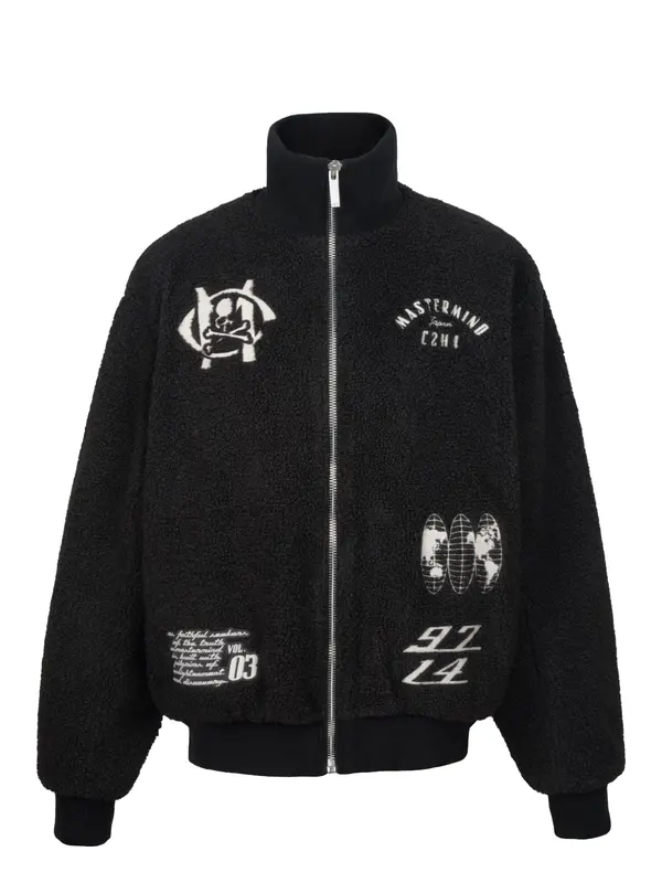 MASTERMIND WORLD Logo-print Textured Jacket - Black