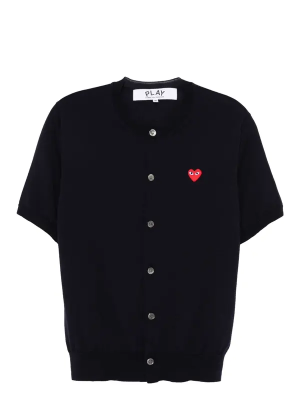 Play Comme Des Garcon Heart-patch Cardigan - Blue