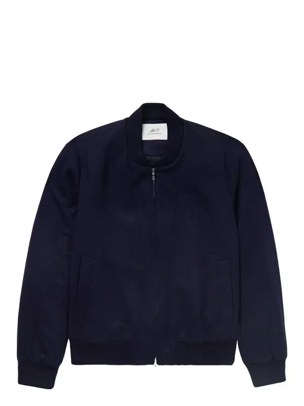 Mr P. Padded Cashmere-blend Bomber Jacket - Blue