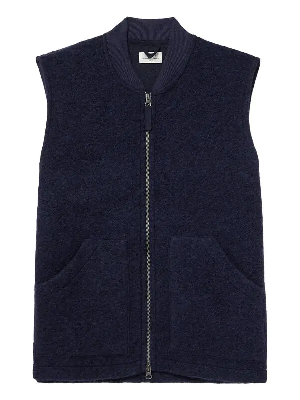 Hartford Boiled Wool-blend Fleece Gilet - Blue