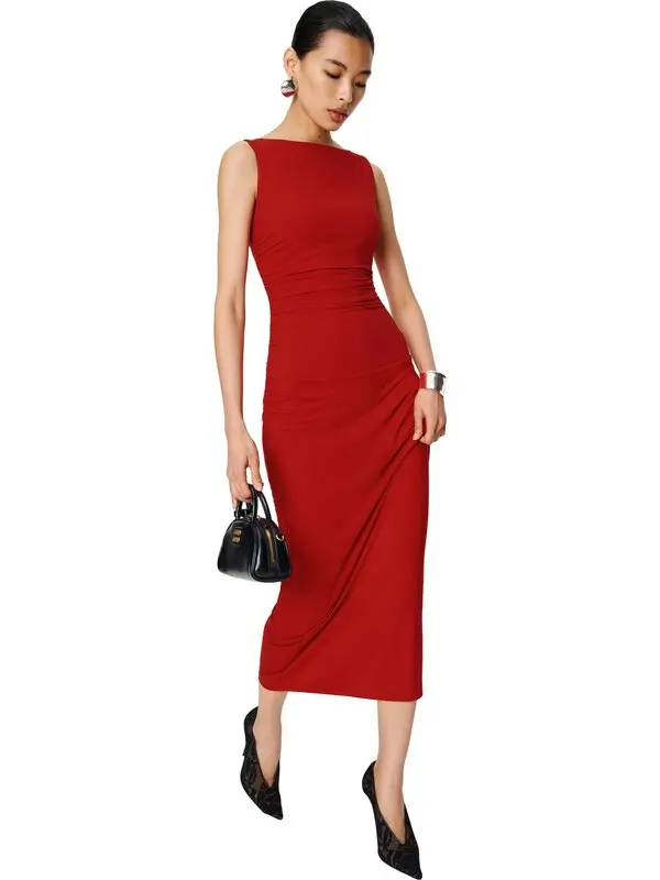 REFORMATION Benson Knit Dress - Red