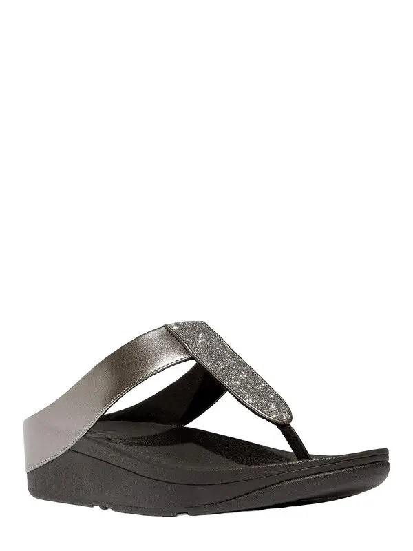 Fitflop Fino Platform Wedge Flip Flop - Pewter
