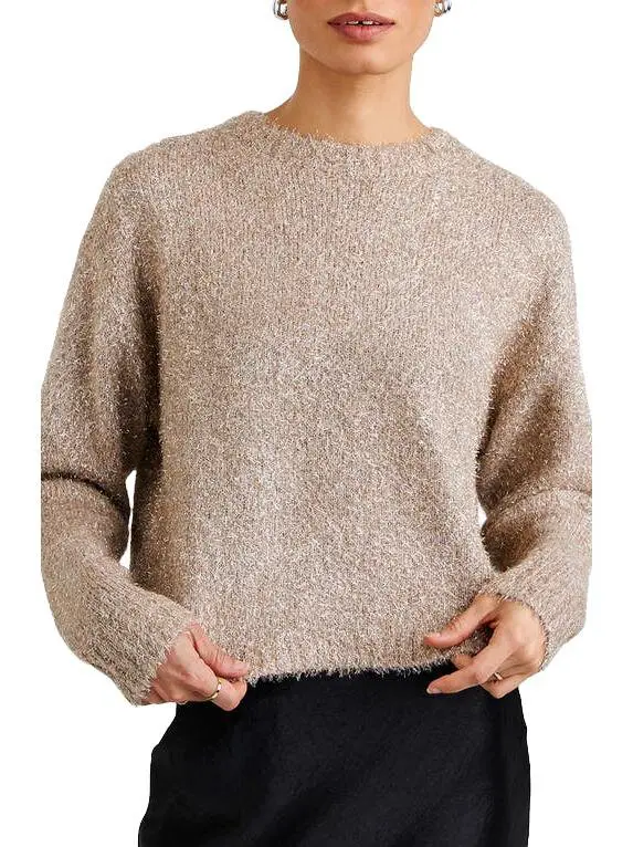 Bella Dahl Slouchy Metallic Sweater - Gold Shimmer
