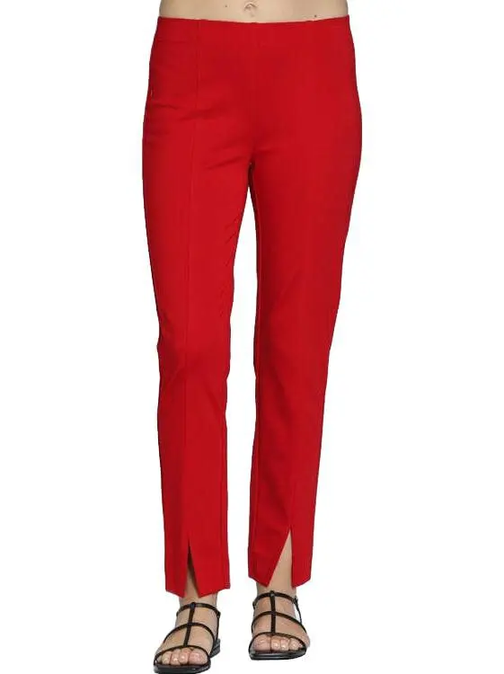 APNY Split Hem Pull-on Crop Slim Pants - Red