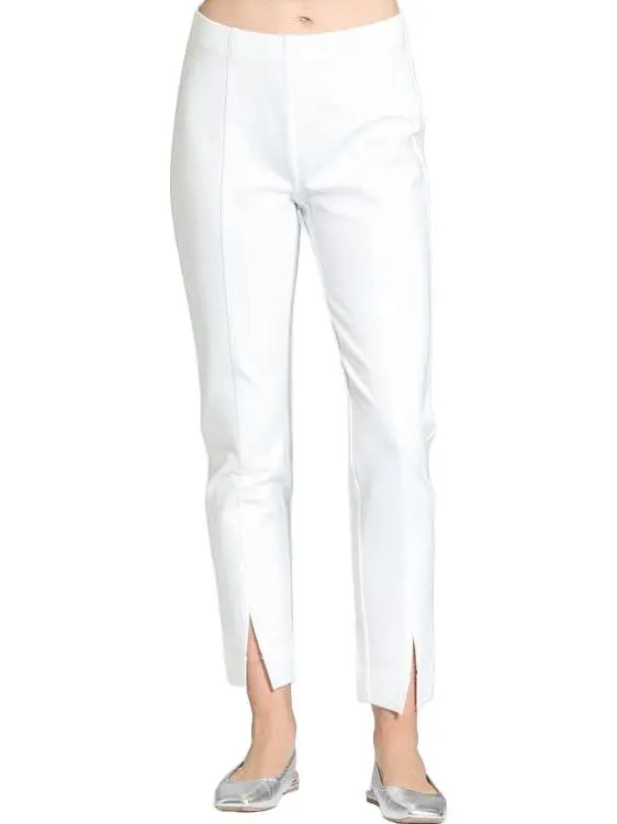 APNY Split Hem Pull-on Crop Slim Pants - White