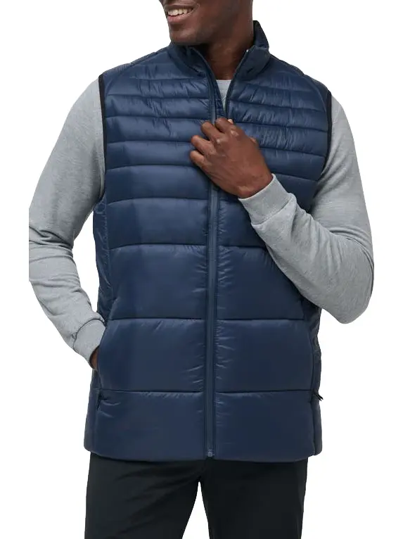 Travis Mathew Technical Water Repellent Puffer Vest - Total Eclipse