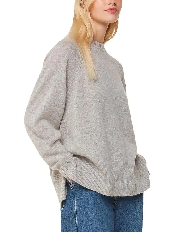 Whistles Cashmere Crewneck Sweater - Grey Marl