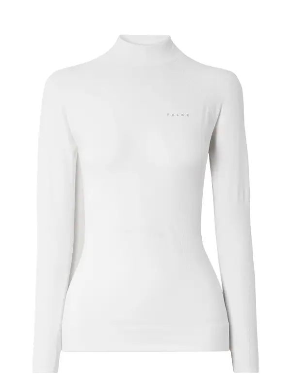 Falke Maximum Warm Stretch-jersey Turtleneck Top - White