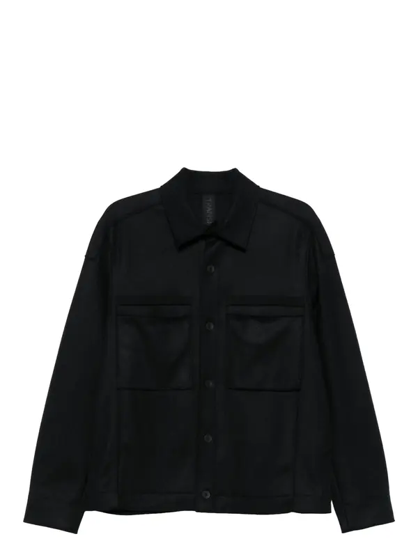 Transit Wool Raw-cut Overshirt - Black