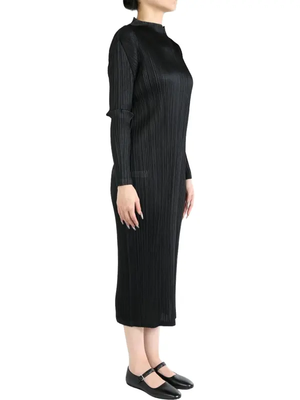 Issey Miyake Plissé Midi Dress - Black