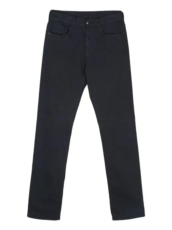 Canali Logo-patch Trousers - Blue