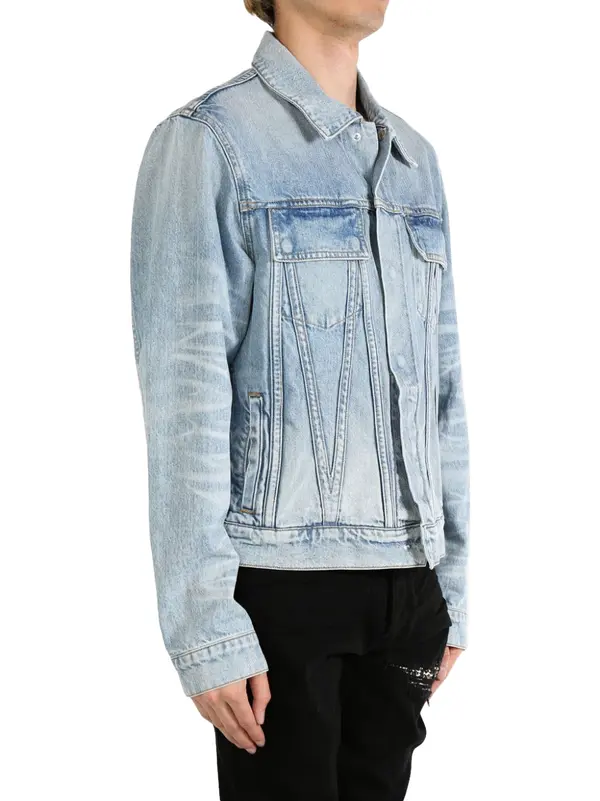 Amiri Distressed-effect Denim Jacket - Blue